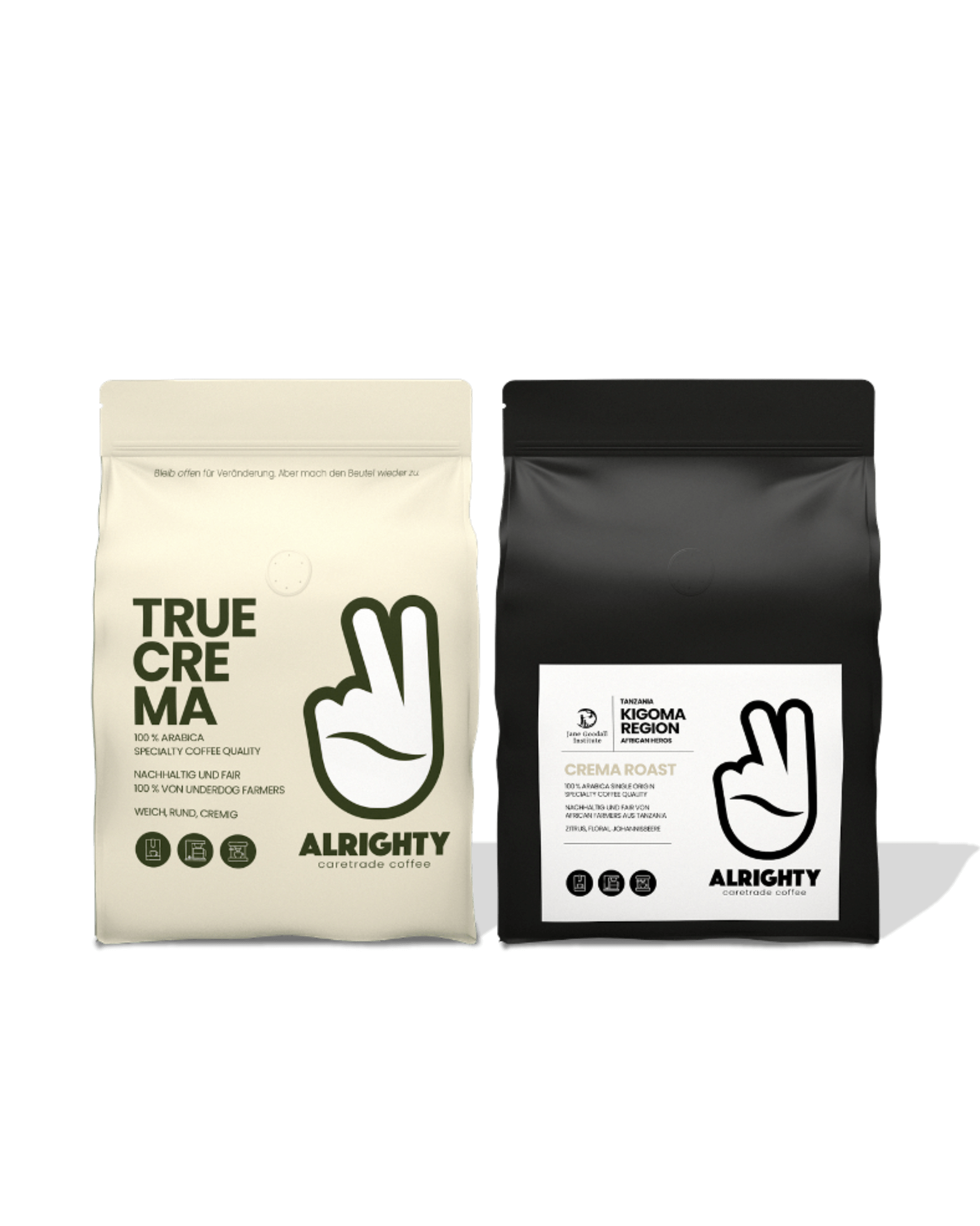 Crema Duo: True Crema & Tanzania Ngorogoro – ALRIGHTY Caretrade Coffee