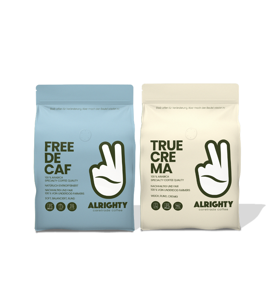 Alrighty Duo: Free Decaf & True Crema – ALRIGHTY Caretrade Coffee